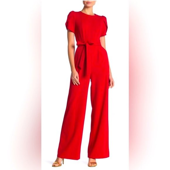 Pants & Jumpsuits | Calvin Klein Lipstick Red Jumpsuit | Poshmark